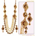 22kt Indian Gold Jewelry Set (Rani Haar) - StBr1626 - 22kt Indian Gold Jewelry Set (Rani Haar ...