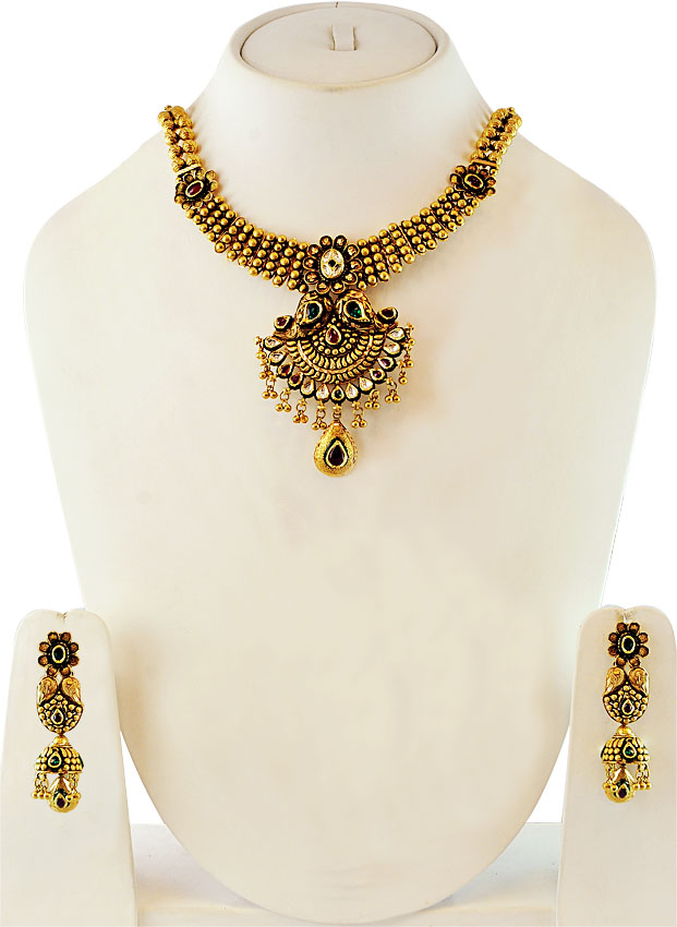 22K Gold Bridal Necklace Set - StAn17178 - Exclusive Gold Bridal ...