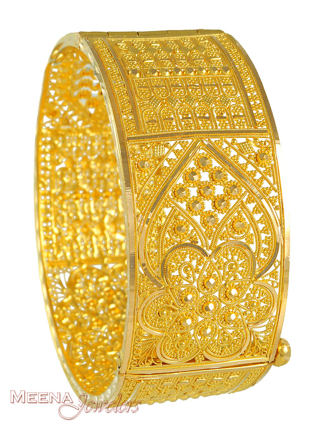 22kt Gold Wide Bangle (Kada)(1 pc. only) - Baka3335 - 22kt gold wide ...