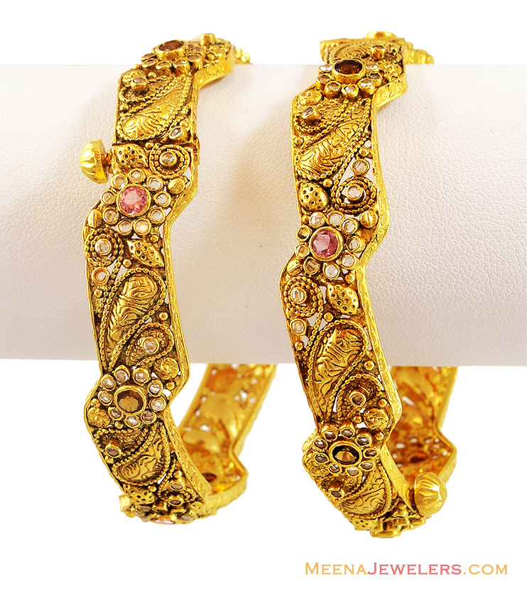 Indian Antique Kadas (22Kt) - BaKa13676 - 22Kt Gold Indian Antique ...