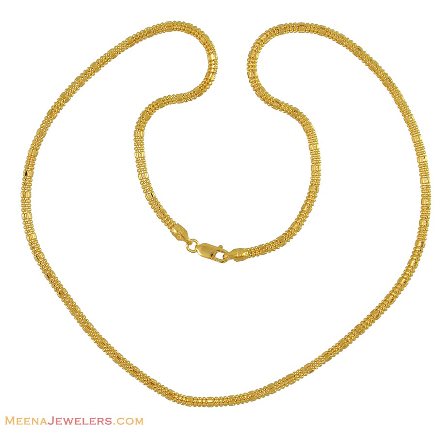 Solid Chain (22 Karat) - ChPl10757 - 22Karat Solid Chain (18 Inches ...