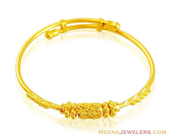 22K Gold Designer Baby Kada - BjBa15077 - 22K yellow gold designer Baby ...