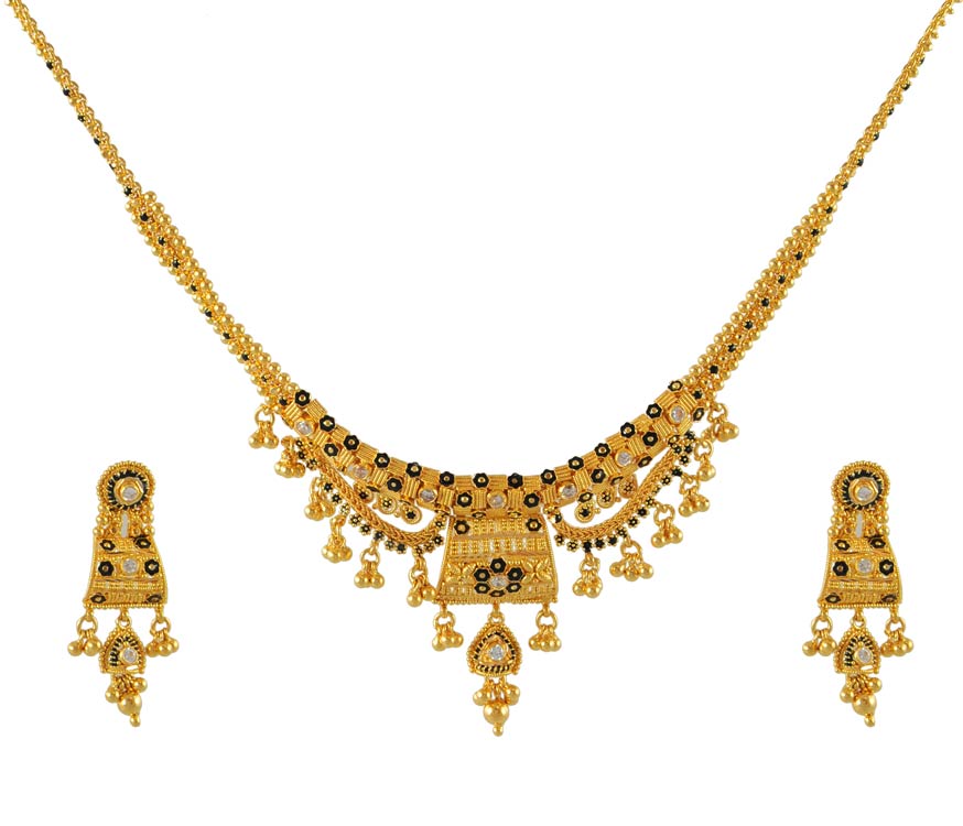 22 Kt Gold Necklace Set - StGo4234 - 22 Kt Gold Necklace and Earrings ...