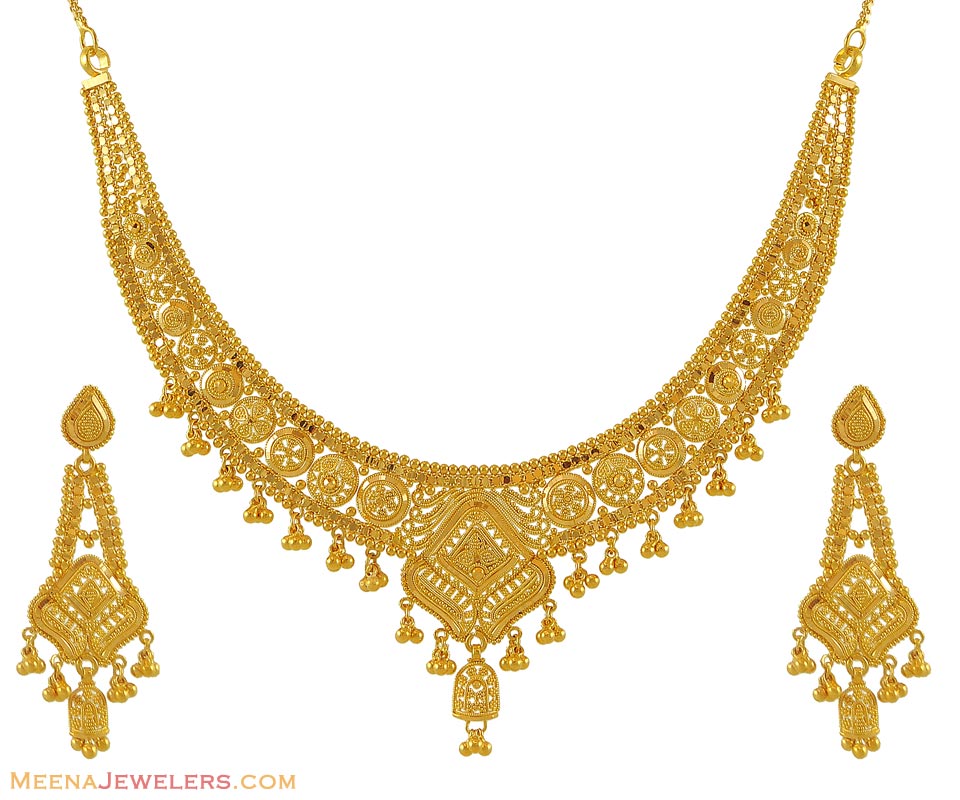 Necklace Set (22k Gold) - StGo8315 - 22K Yellow Gold Necklace and ...