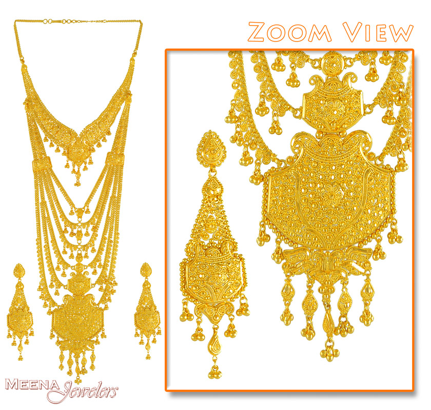 Gold Rani Haar - StBr3359 - This Rani Haar is a set of 2 necklace sets ...