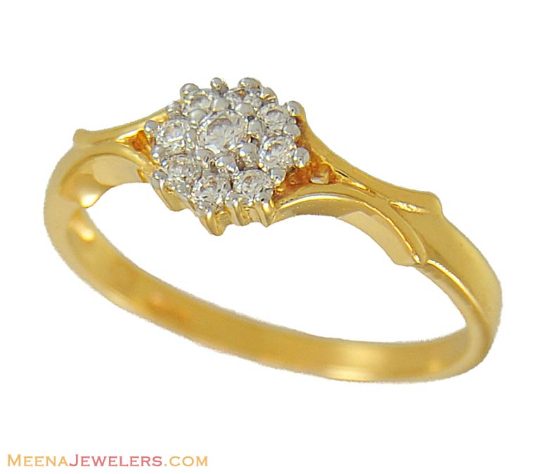 Indian Gold Ring (22K) - RiLs8084 - 22Kt Gold Ladies Ring studded with ...