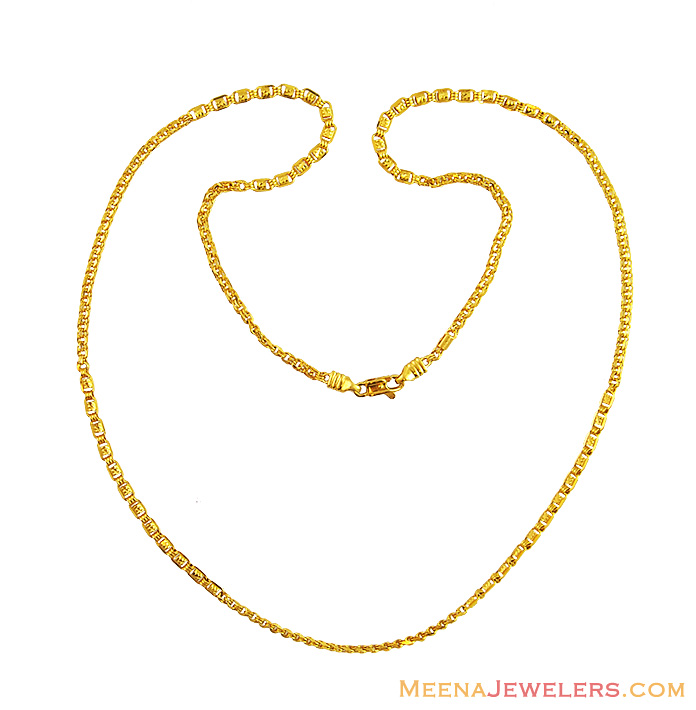 22K Mens Solid Chain - ChMs14061 - 22k gold long solid heavy chain for ...