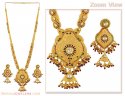22kt Indian Gold Jewelry Set (Rani Haar) - StBr1626 - 22kt Indian Gold Jewelry Set (Rani Haar ...