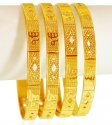 21K Gold Bangles Set - BaSt8755 - 21Kt Gold Bangles (set of 4) with ...