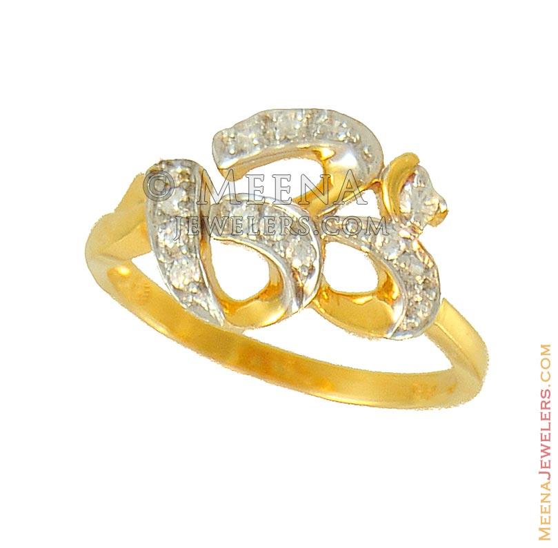 22Kt Ladies Religious Om Ring - RiLs8456 - 22Kt Ladies Religious Om ...
