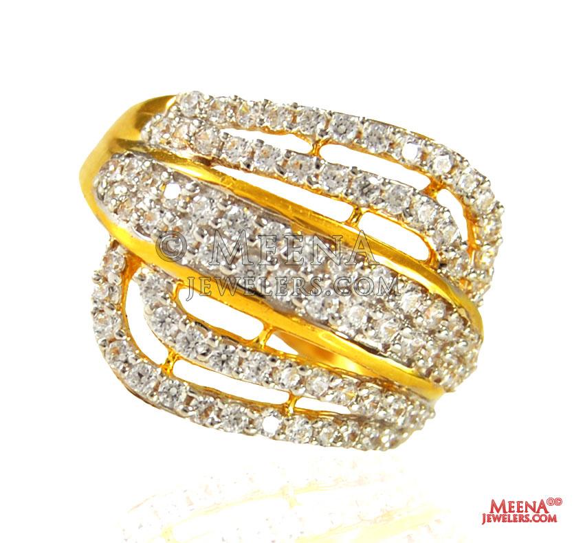 22K Gold Beautiful Signity Ring - RiLs24490 - 22 Kt Gold Fancy Ladies ...