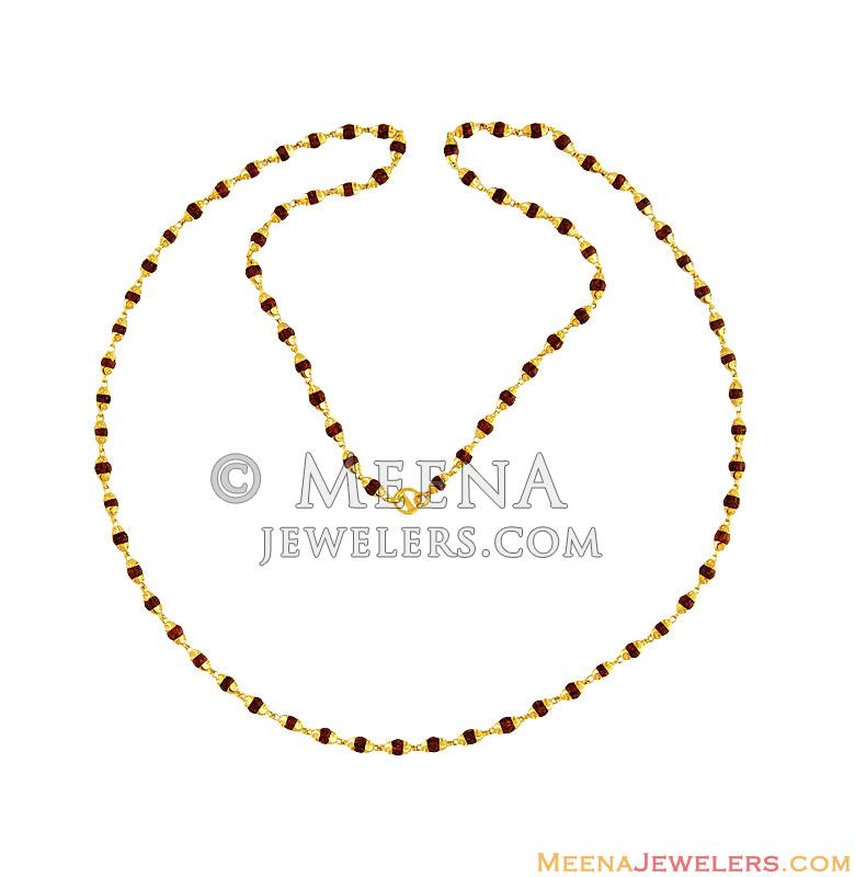 22K Gold Indian Rudraksh Mala - ChMs12691 - 22K Gold Indian Religious ...