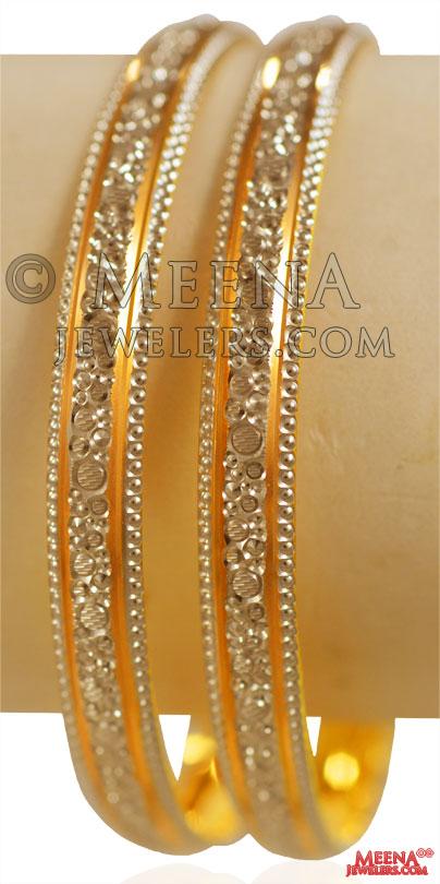 22K Gold And Rhodium Bangles (1 Pc) - BaGo27529 - US$ 5,242 - 22Kt Rose ...