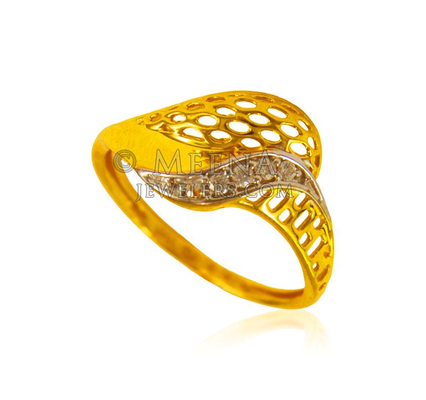 22 Kt Gold Ladies Signity Ring - RiLs24292 - 22 Kt Gold ring for ladies ...