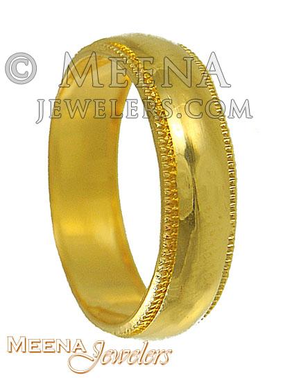 Indian Wedding Band - RiWb3119 - 22K gold high shine finished (Indian ...