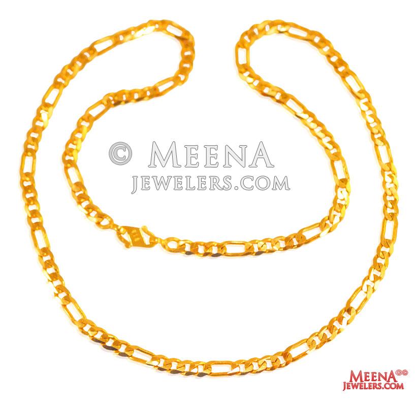 22 Kt Gold Chain 24 In - chpl25202 - 22 Kt Gold 24 Inches long Figaro ...