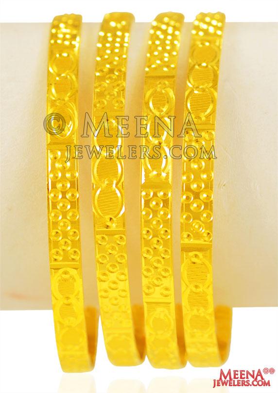 22 Karat Gold Machine Bangles Set - BaGo27457 - US$ 8,468 - 22K Gold ...