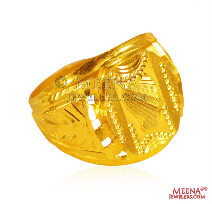 22 Karat Gold Mens Ring - RiMs27546 - US$ 717 - 22kt Gold Men's Ring is ...