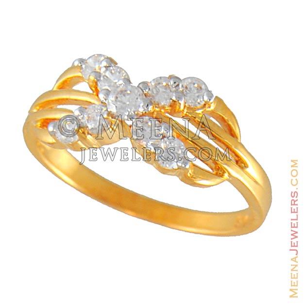22Kt Gold Ladies Signity Ring - RiLg4908 - 22kt Gold fancy ring with ...
