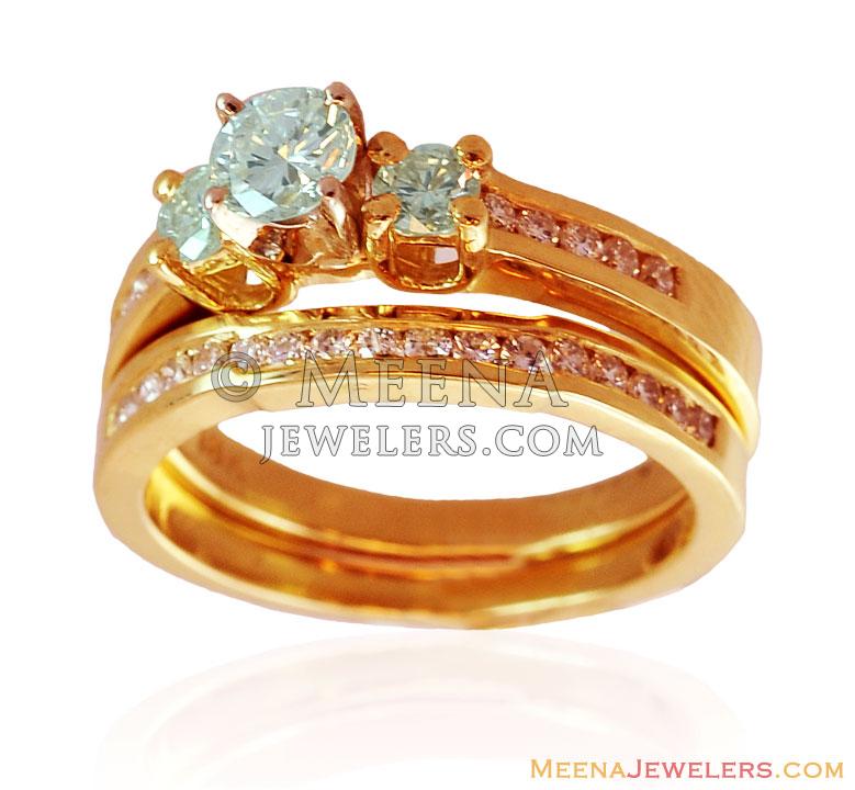 18k Gold Bridal Companion Ring - DiCo16953 - Certified by AIGL ...
