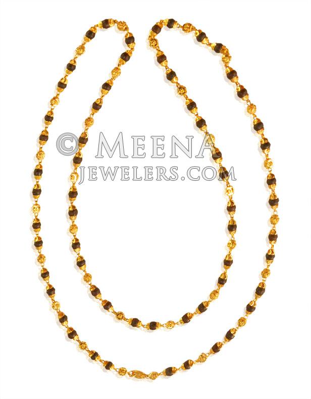 22 Karat Gold Brown Tulsi Mala - ChLo23586 - US$ 4,227 - 22K Gold Tulsi ...
