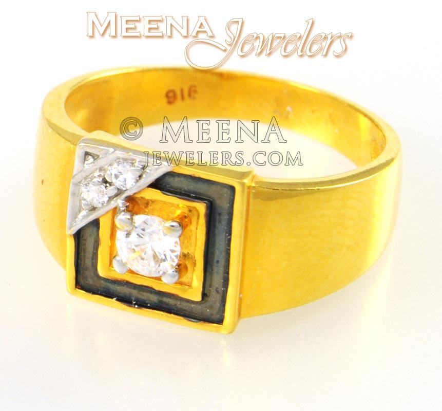 22 Karat Gold Signity Ring - RiMs1513 - 22Kt Gold Mens Signity Rings ...