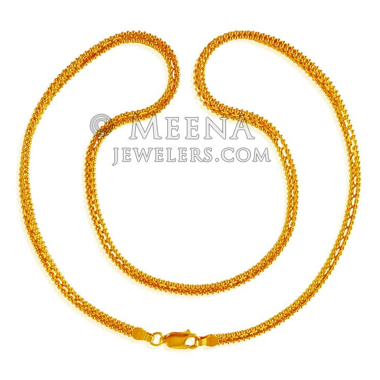 22KT Gold Flat Chain - chpl22546 - 22KT Gold Flat design Chain. Chain ...