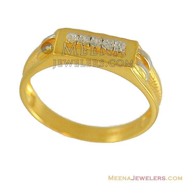 Mens Two Tone Signity Ring - RiMs9247 - 22Kt Gold Two Tone Signity Ring ...