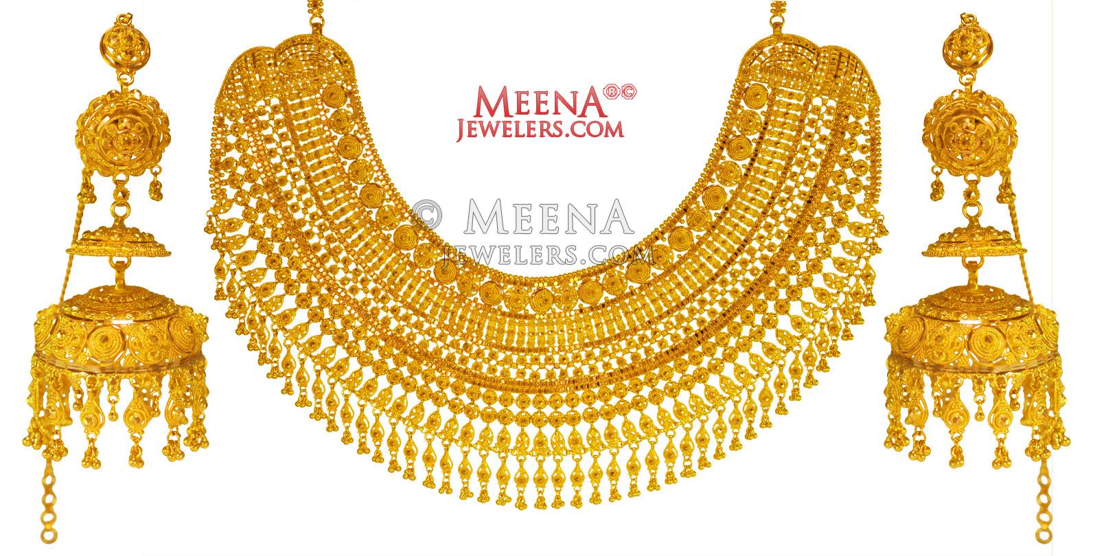 22kt Gold Necklace Earring Set - StGo27221 - US$ 33,790 - 22k gold ...