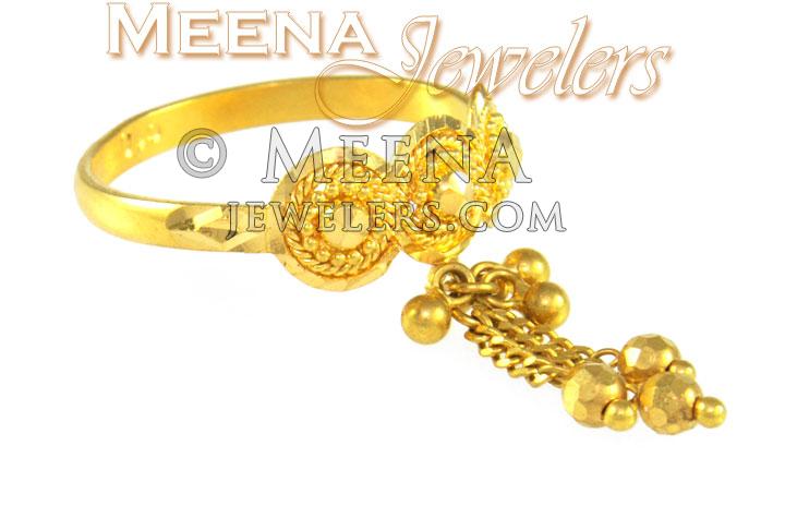 22Kt Gold Ring with Dangling - rilg1893 - 22Kt Gold Ring with Dangling ...