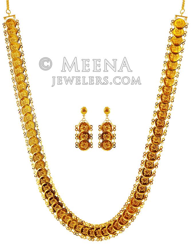 22Kt Gold Ginni Necklace Set - stls20678 - 22K Gold Ginni Necklace and ...