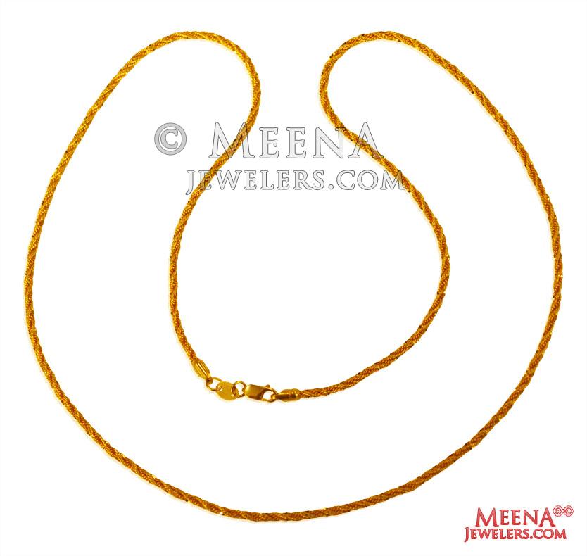 22K Gold Fancy Rope Chain - chpl26545 - 22K Gold Fancy Rope Chain is ...