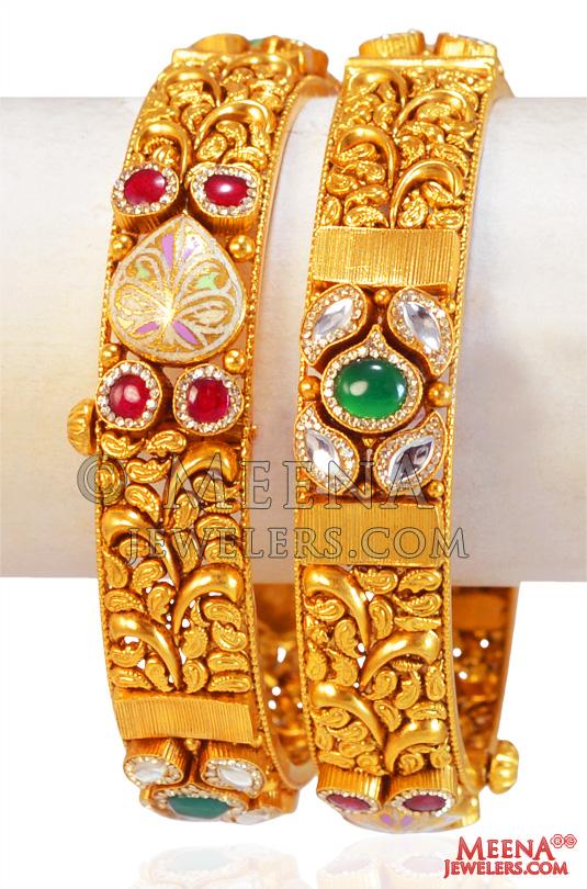 22kt Gold Antique Kadas (2 Pc) - BaAn27906 - US$ 12,156 - Elevate your ...