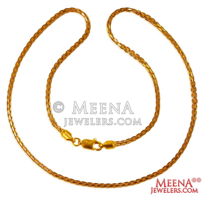 22K Gold Fancy Two Tone Chain - ChFc26525 - 22K Gold Fancy Two Tone ...
