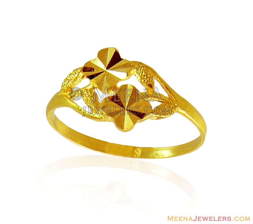 Fancy Gold Ring - RiLg16500 - 22k Gold ring for ladies, designed in a ...