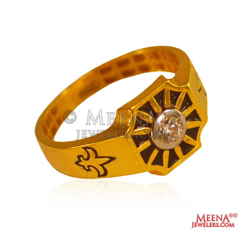 22k Mens Gold Fancy Style Ring - RiMs27554 - US$ 625 - 22kt gold men's ...
