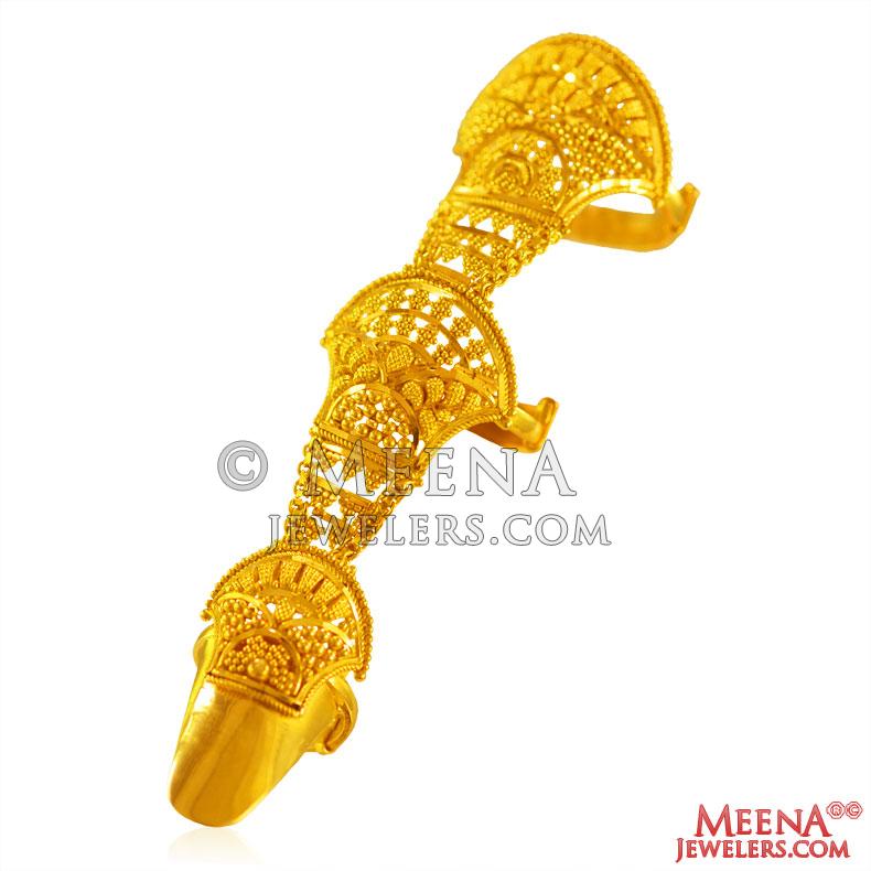 22K Gold Long Ring - RiLg27331 - US$ 1,801 - Exclusively handcrafted ...