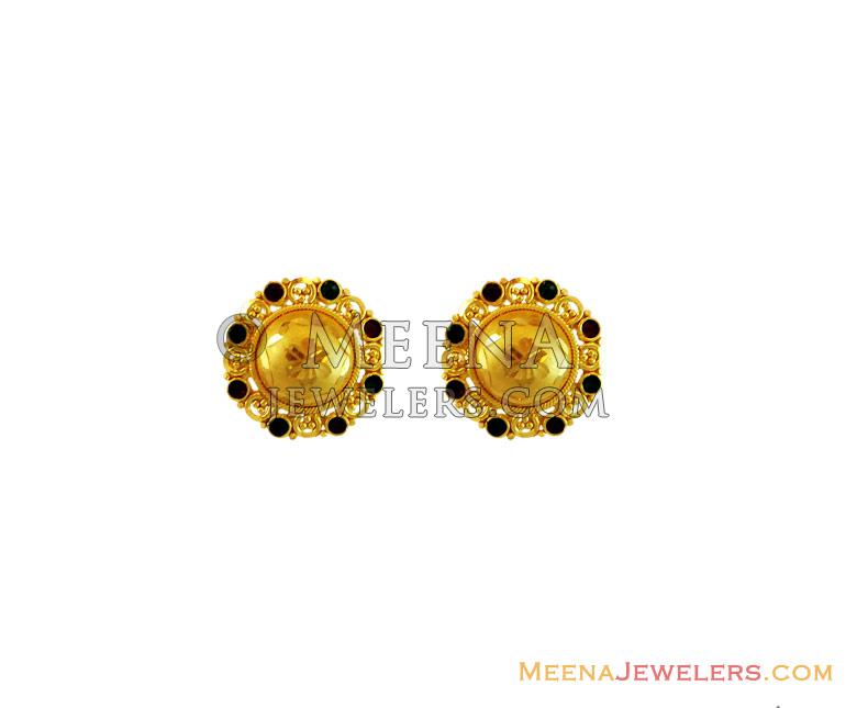 Fancy Indian Gold Tops (22 Karat) - ErGt13197 - 22Kt Gold Tops (Indian ...