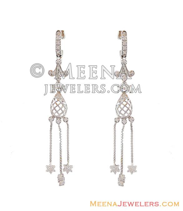 White Gold Fancy Earrings 18K - ErWg14004 - US$ 1,370 - 18kt Designer ...