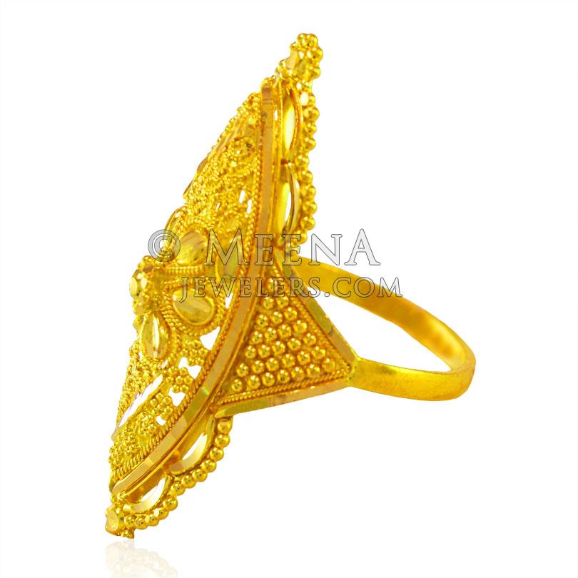 22k Gold Traditional Ladies Ring - Rilg22798 - 22k Gold Traditional ...