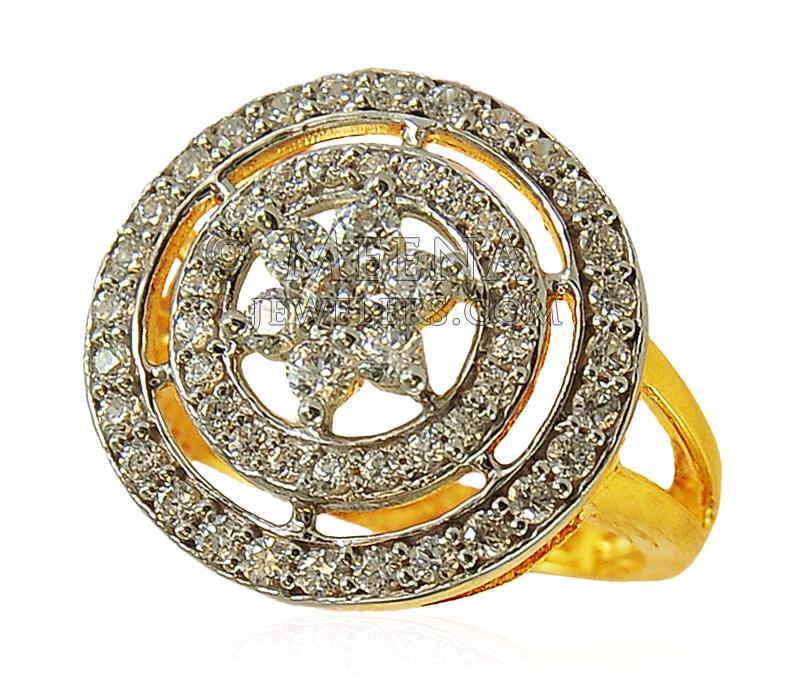 22k Gold Fancy Ring - RiLs19559 - 22K Gold Ladies Designer Ring with ...