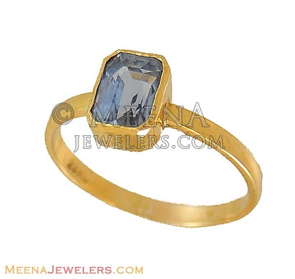 22k Gold Neelam Birthstone Ring - AsRi9574 - US$ 2,136 - 22k Gold ...