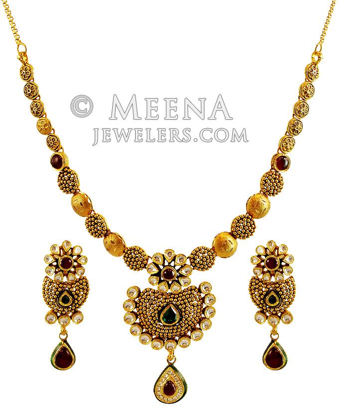 Exclusive 22K Gold Antique Set - StAn17940 - Beautifully handcrafted ...