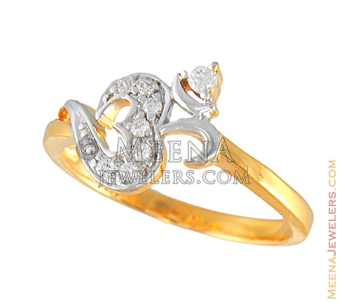 Signity Ring With Om Sign - RiLs4943 - 22kt Gold signity ring with holy ...
