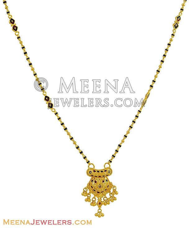 22K Fancy Mangalsutra (18 Inch) - ChMs9415 - 22K Gold Fancy Mangalsutra ...
