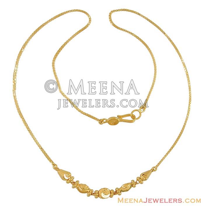 Indian Dokia Chain (22 Karat) - ChFc9833 - 22Kt Gold fancy chain with ...