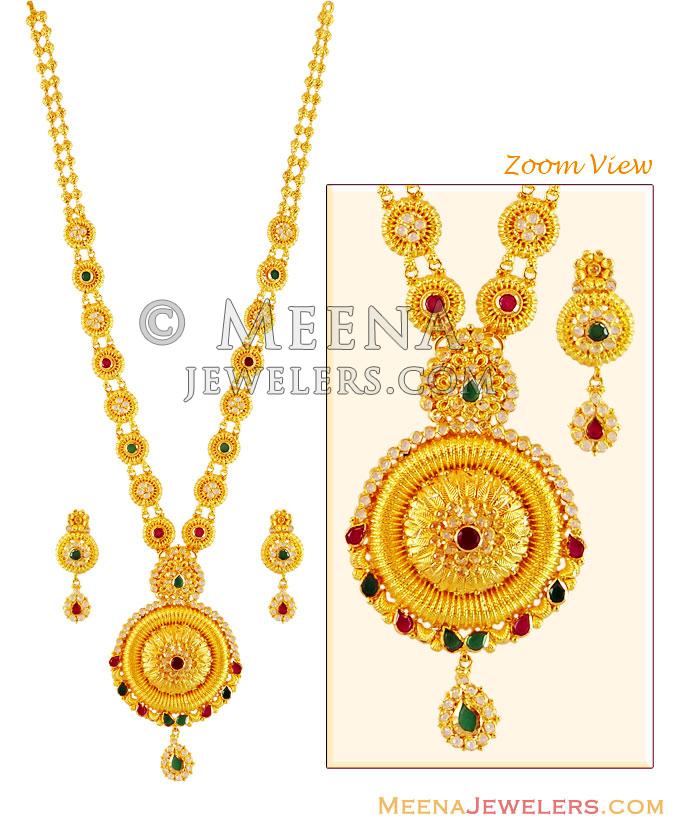 22K Gold Patta Necklace Set - StLs16156 - 22k Gold Patta Haar/Necklace ...