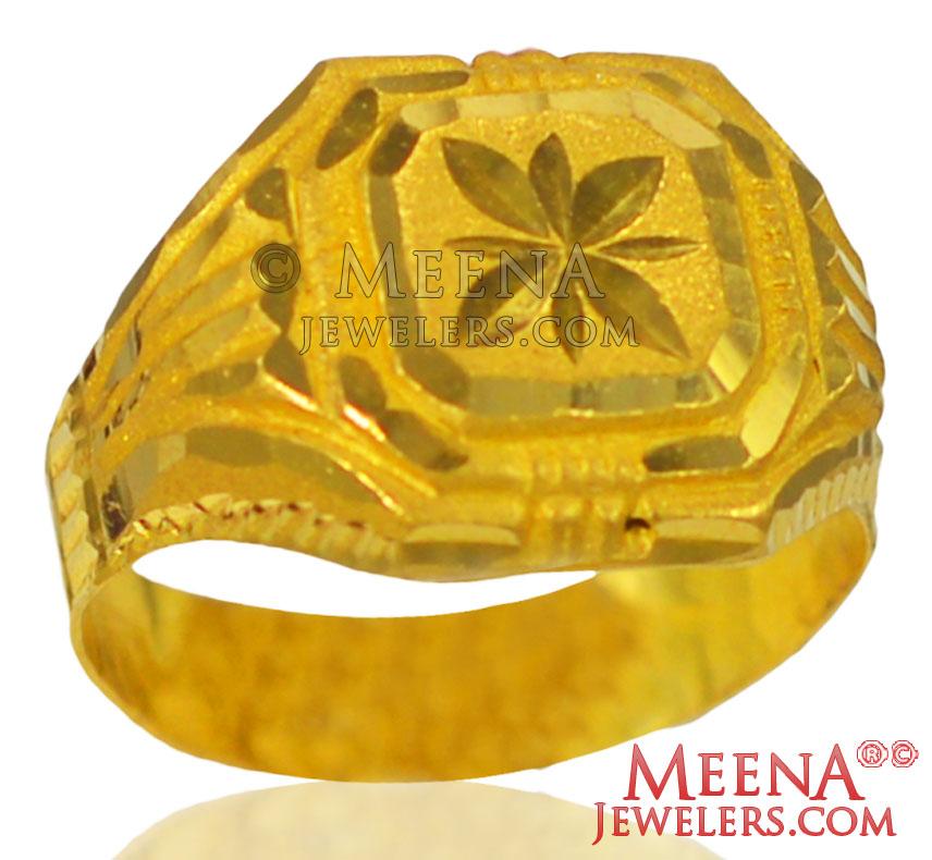 22 Karat Gold Mens Ring - RiMs26407 - 22kt Gold Men's Ring is designed ...