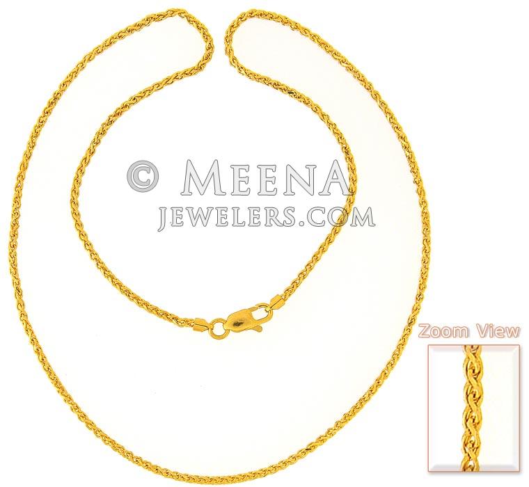 22K Gold Chain (20 Inch) - ChPl3851 - 22K Gold Chain with lobster hook.
