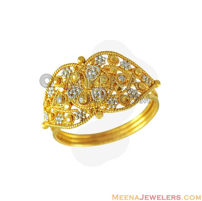 22K 2 Tone Gold Ladies Ring - RiLg12706 - 22K Gold 2 Tone Ladies Ring ...